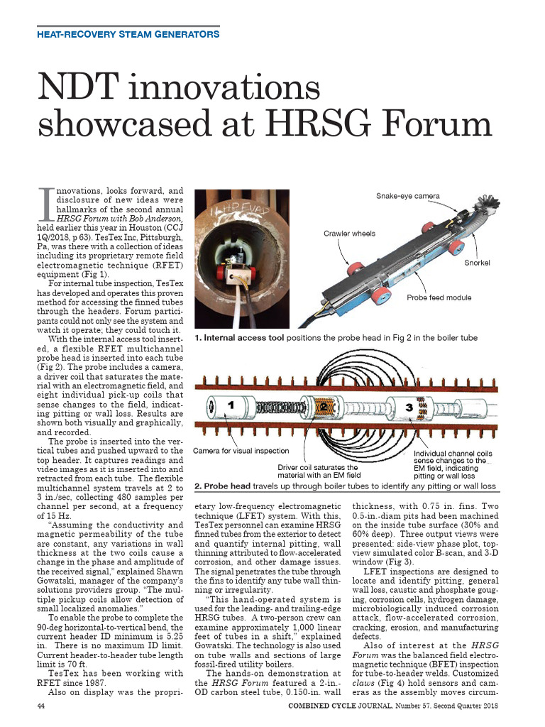 CCJ2018Q2-57 - HRSG Forum Showcased Boiler Tube NDT Innovations | PDF ...