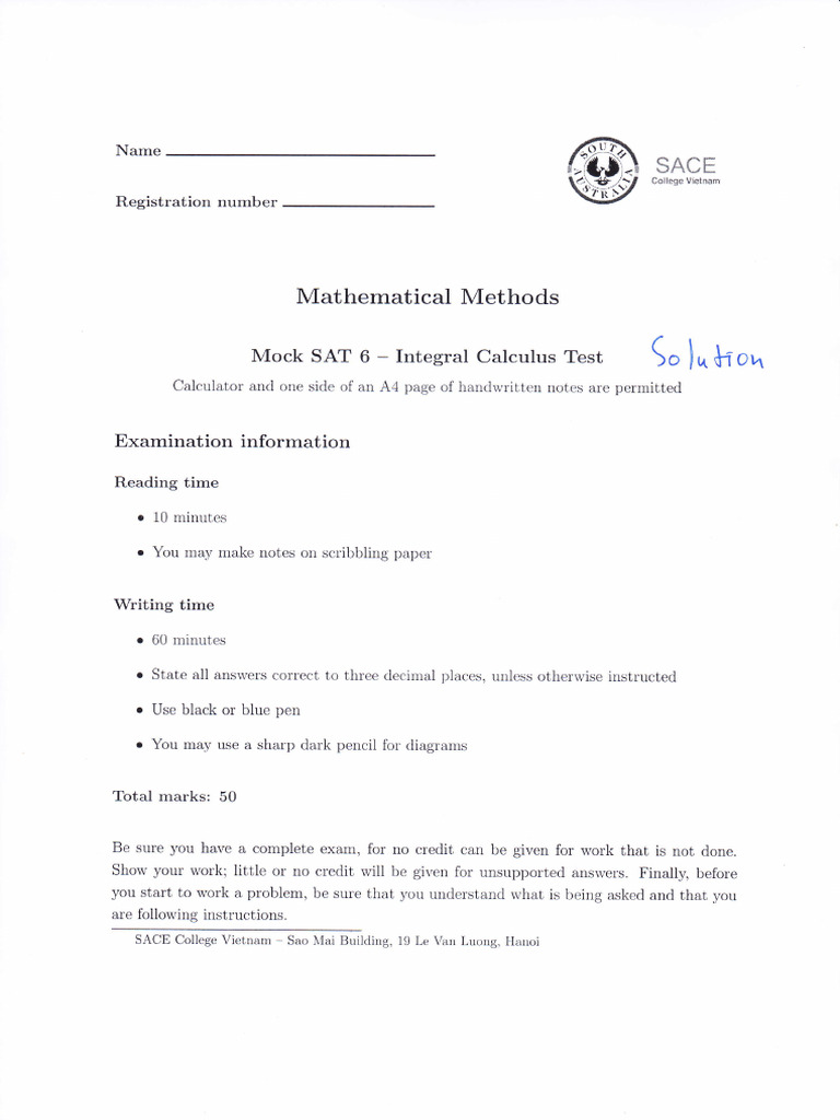 2023_SAT 6_Mock Solution | PDF | Mathematics