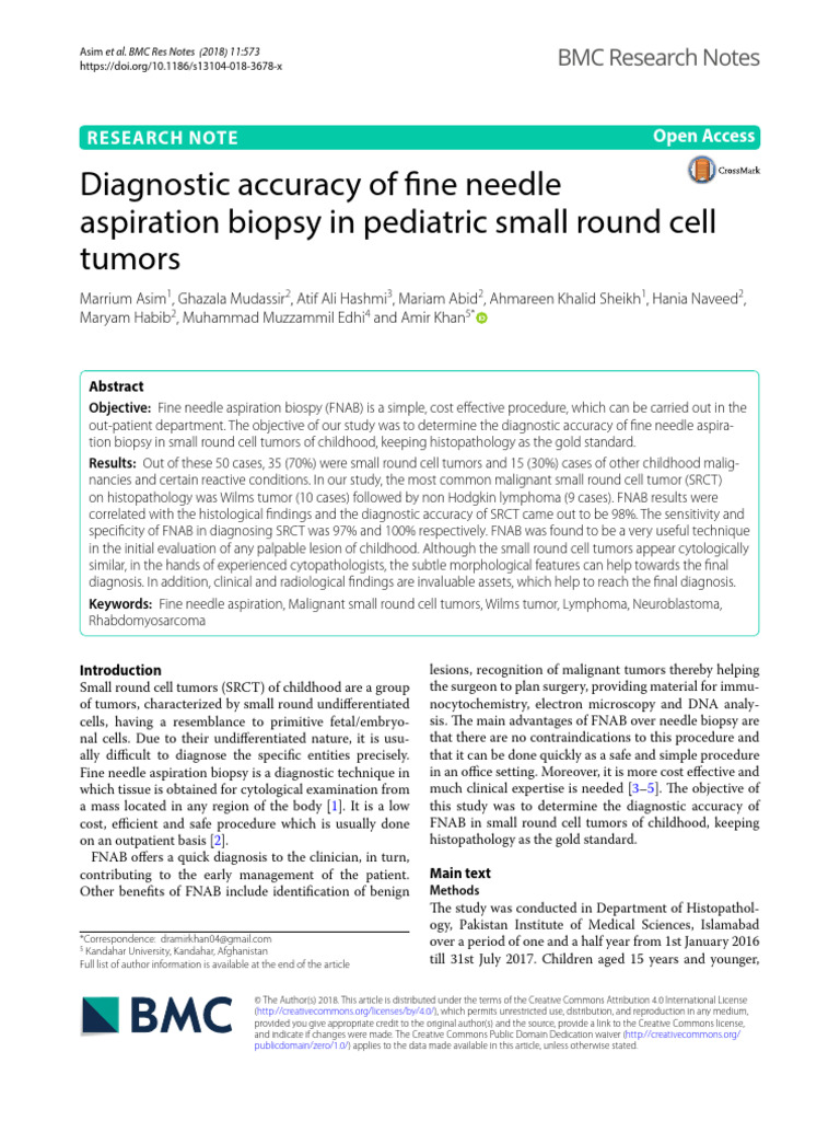 jurnal hema7 | PDF | Biopsy | Sensitivity And Specificity