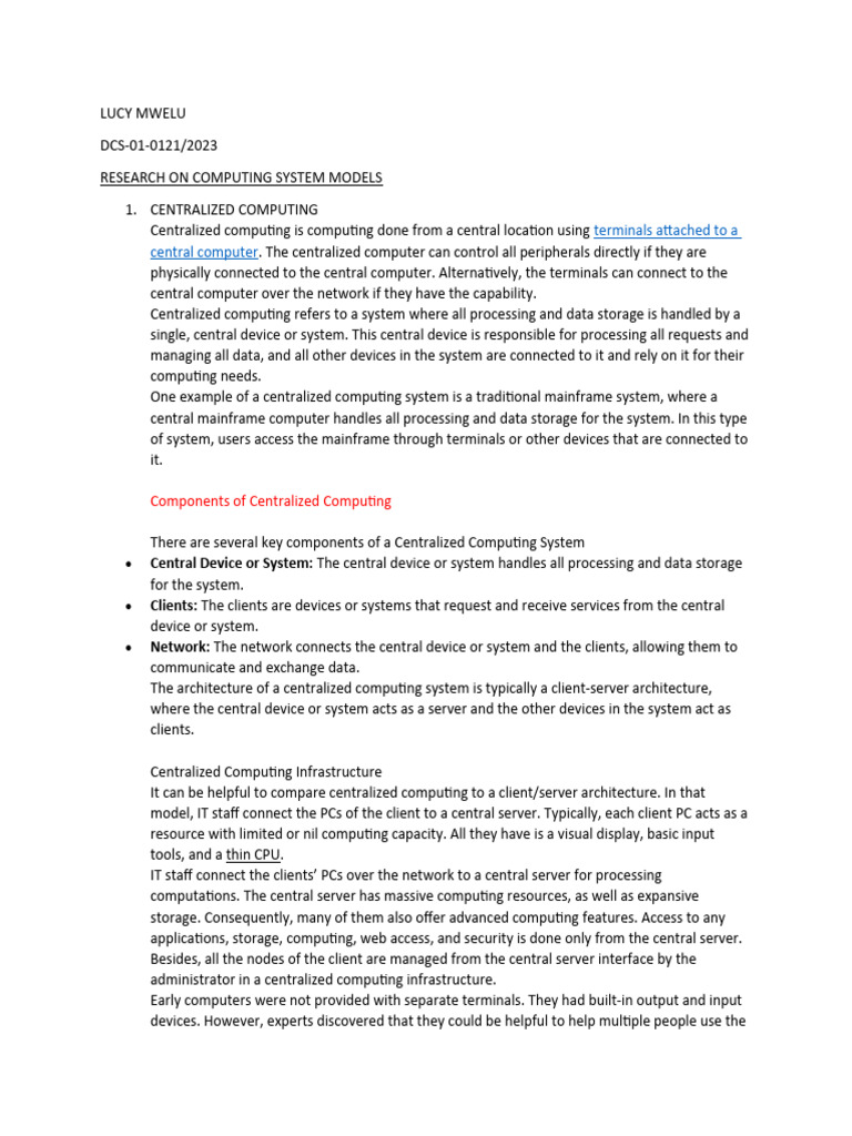 Research On Computing System Models | PDF | Cloud Computing | Software ...