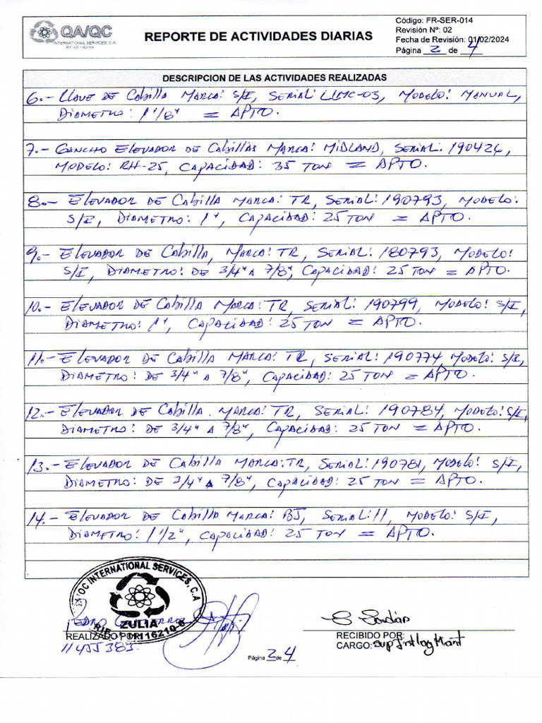 Nota de Entrega PTV-003 Pag 2 | PDF