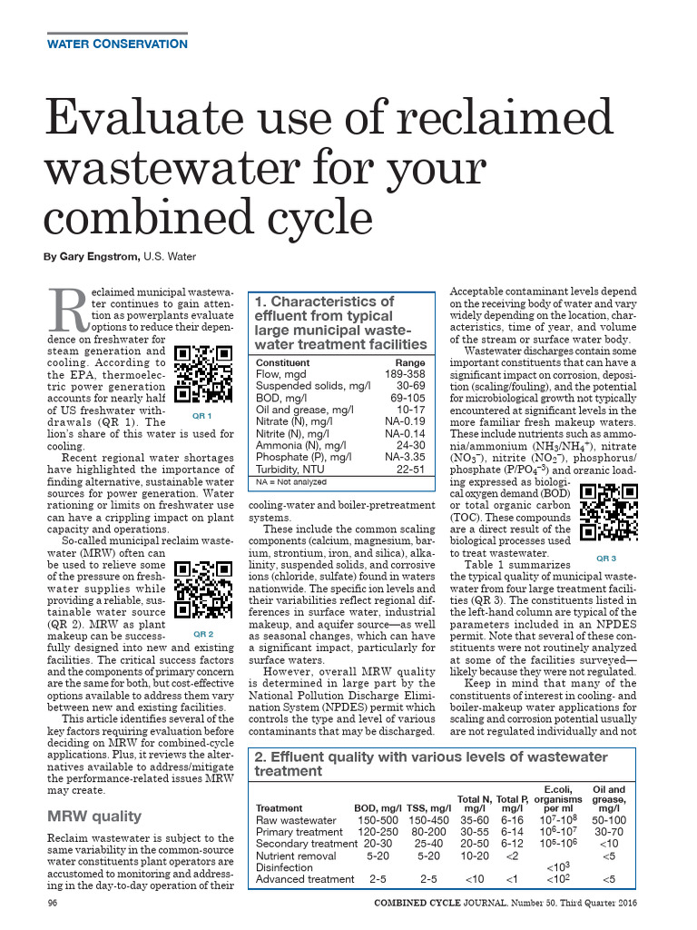 CCJ2016Q3-50 - Evaluate Use of Reclaimed Wastewater For Your Combined ...
