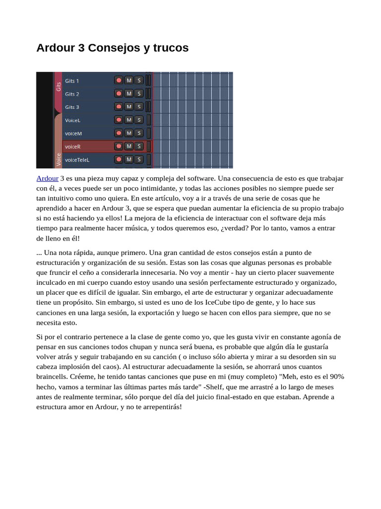 Ardour 3. Consejos y trucos | PDF | Guitarras