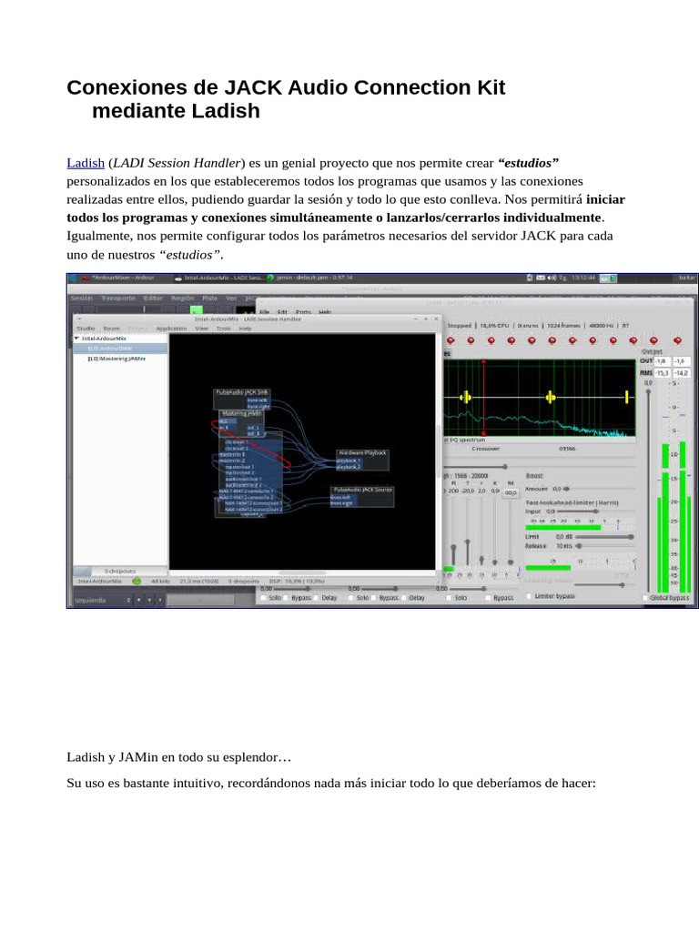 Conexiones De Jack Audio Connection Kit Mediante Ladish Pdf Ventana