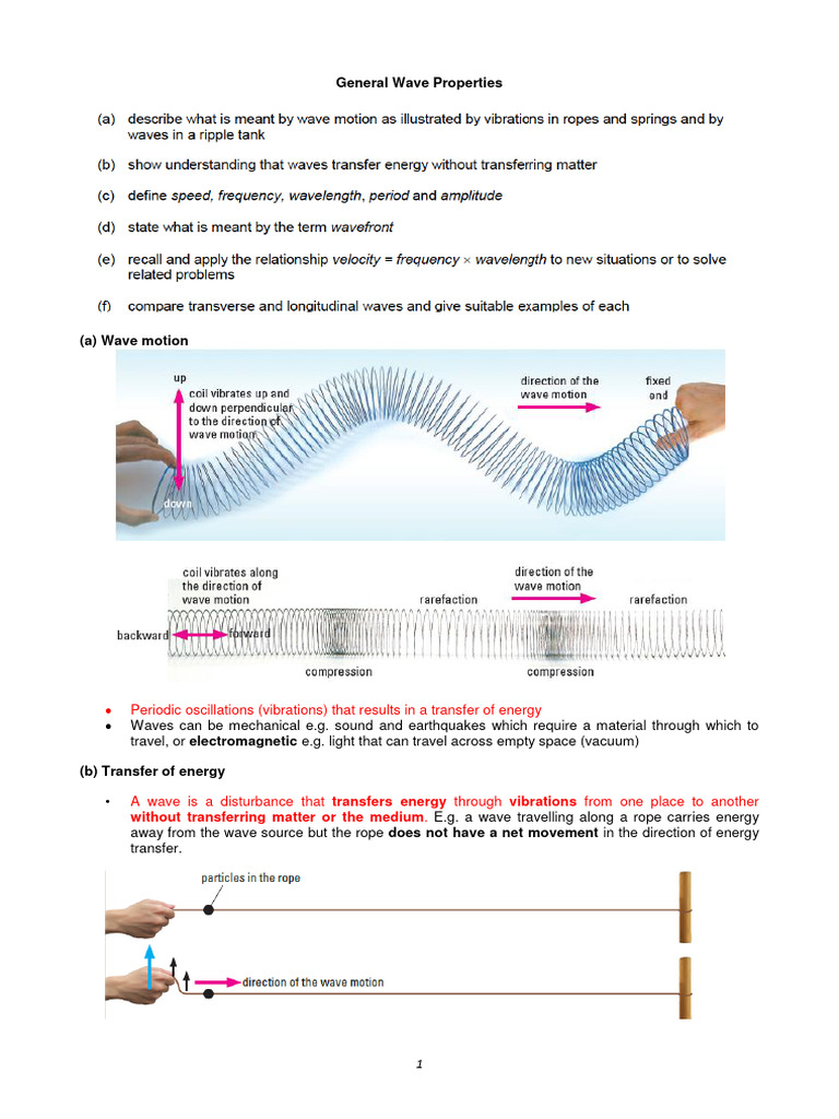 C13 General Wave Properties Pdf Waves Refraction