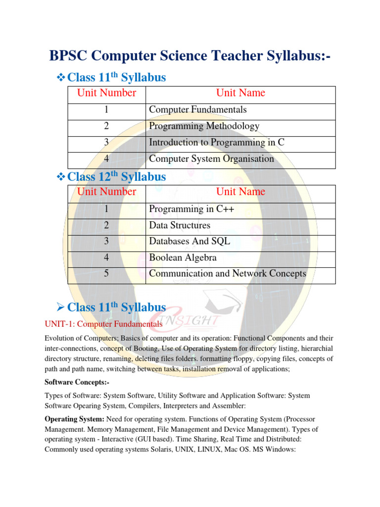 Bihar Board Previous Syllabus | PDF | Operating System | Pointer (Computer Programming)