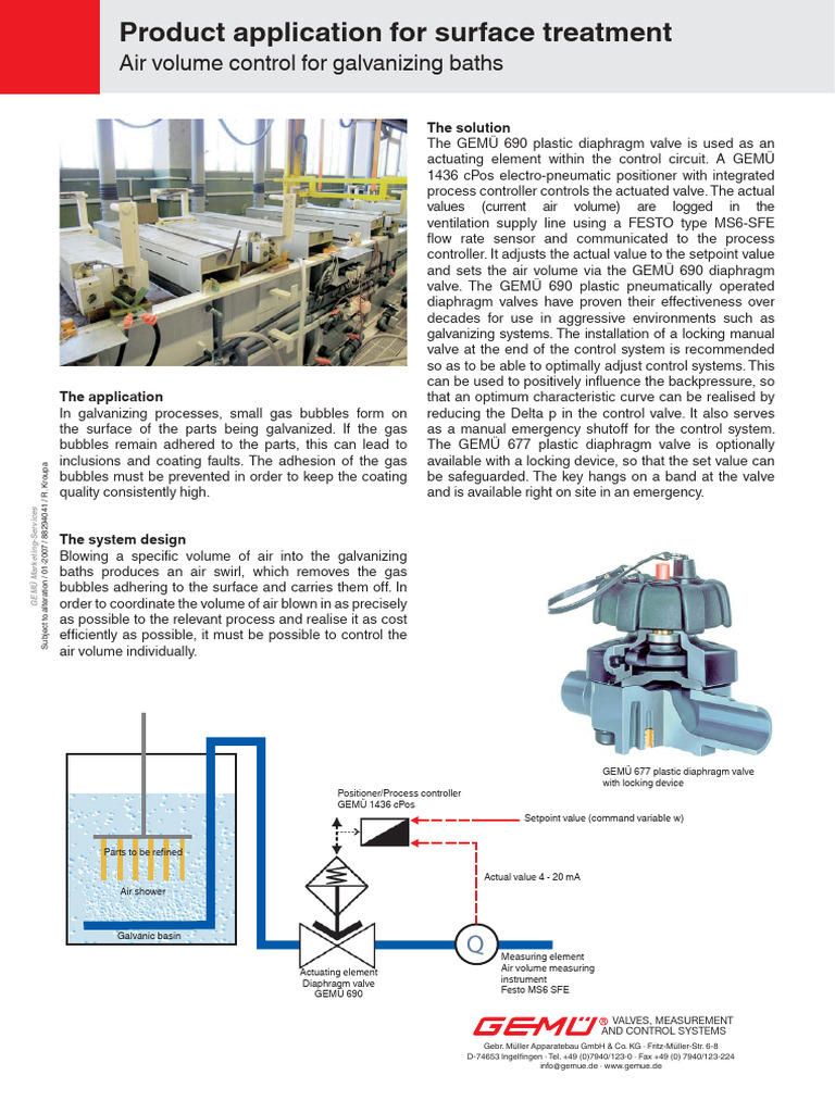 Air Volume Control in Galvanizing Baths | PDF | Valve | Equipment