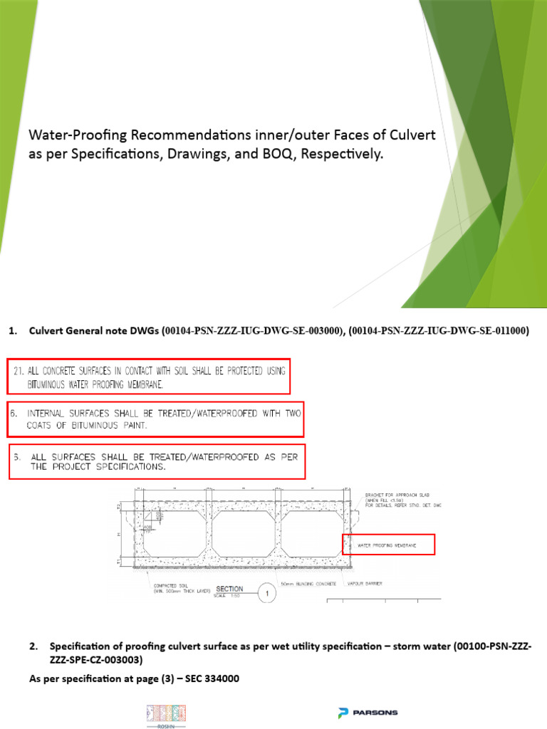 Culvert Waterproofing Guidelines | PDF