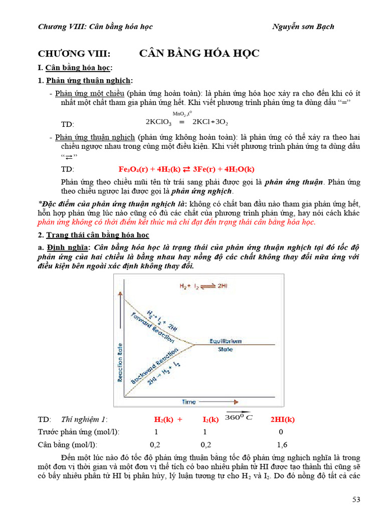 chuong 8-Cân bằng hóa học | PDF