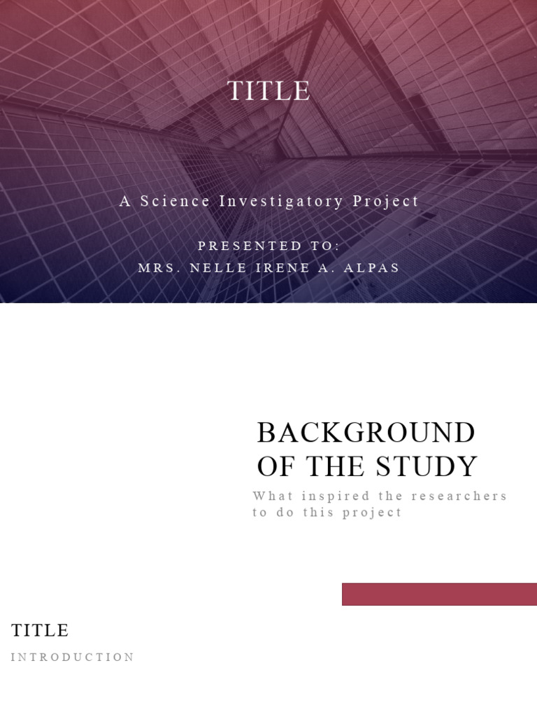 Sample Sip PPT Template | PDF | Experiment | Science