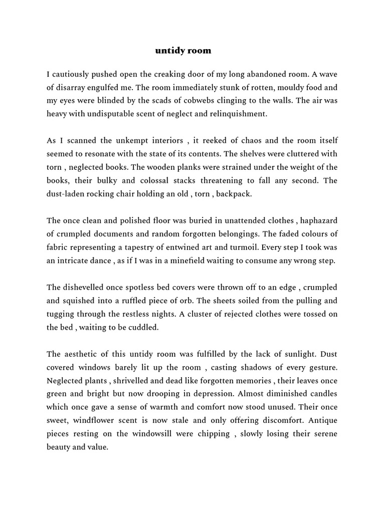 Descriptive Writing (Untidy Room) | PDF