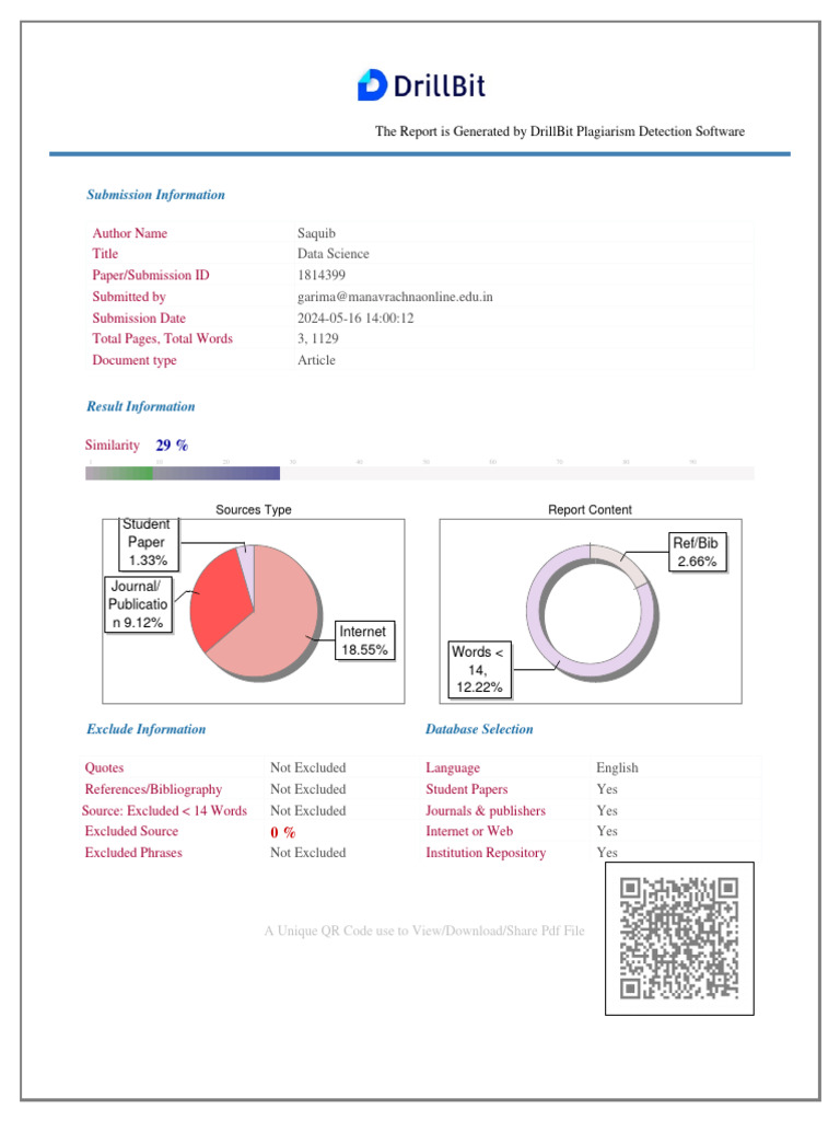DB - Report - Data Science Research Paper | PDF | Internet ...