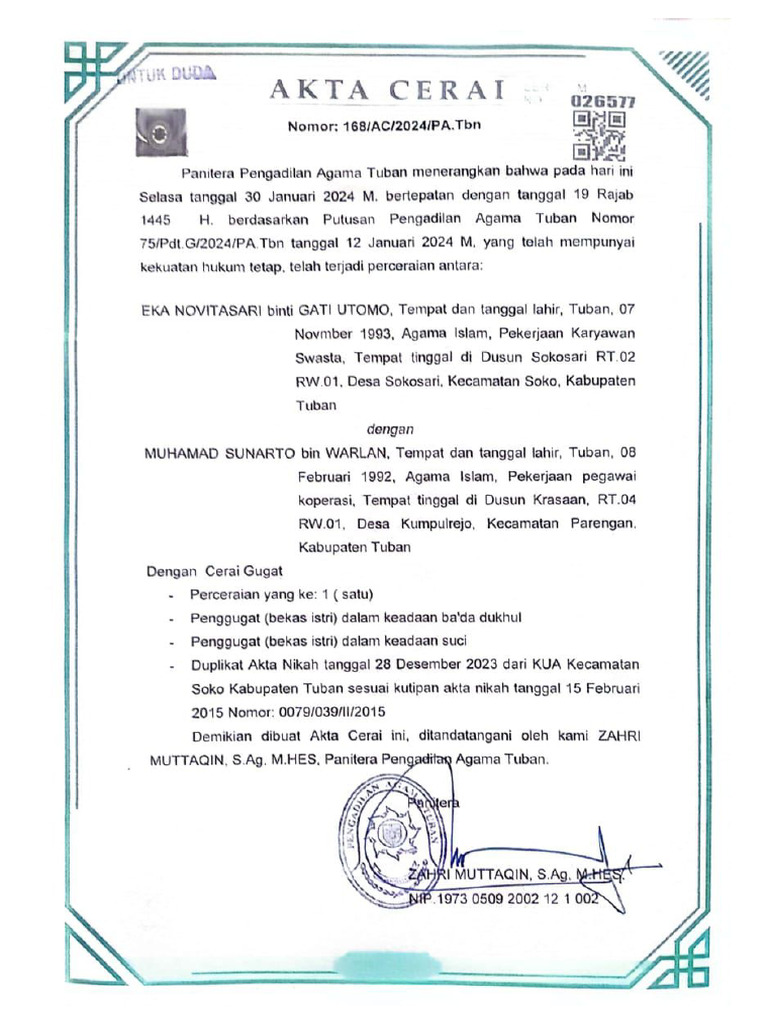 Akte Cerai | PDF