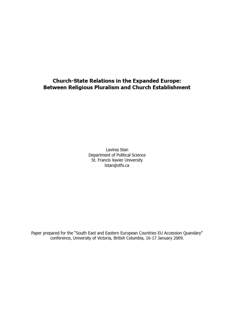 Church State Relations in The Expanded Europe Stan | PDF | Separation ...