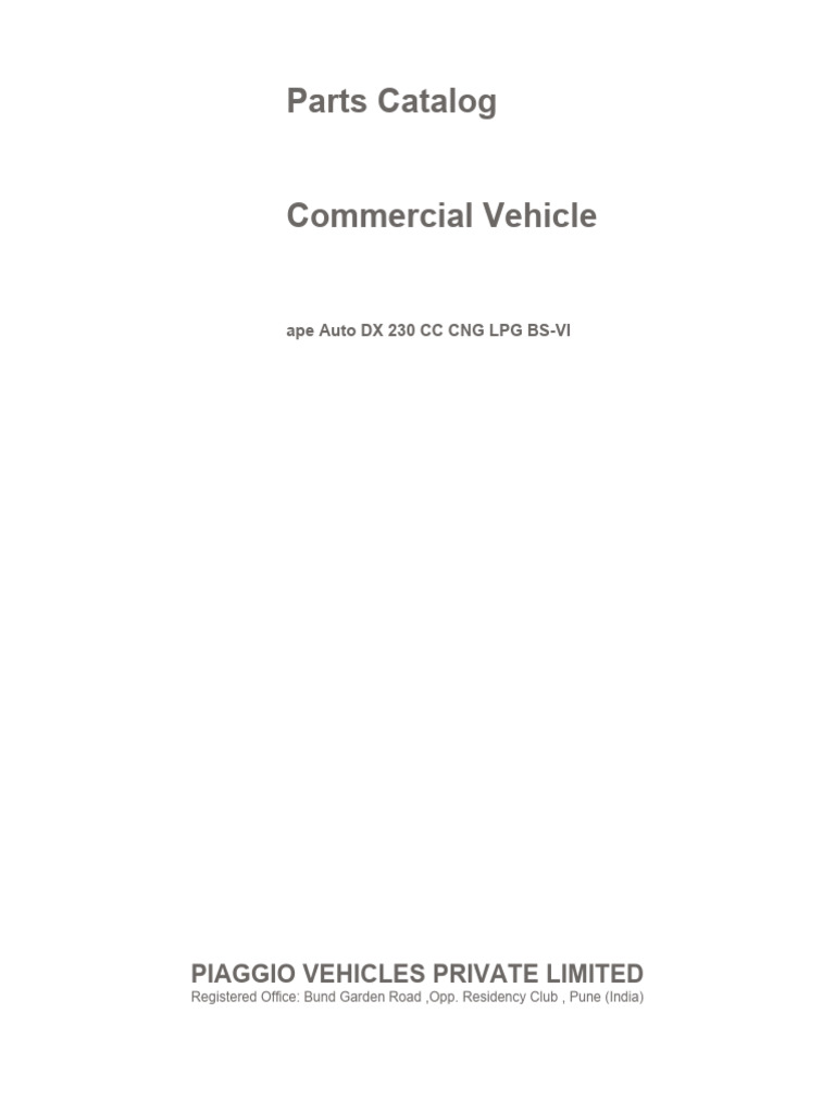 Ape BS-6 CNG 230CC | PDF | Carburetor | Piston