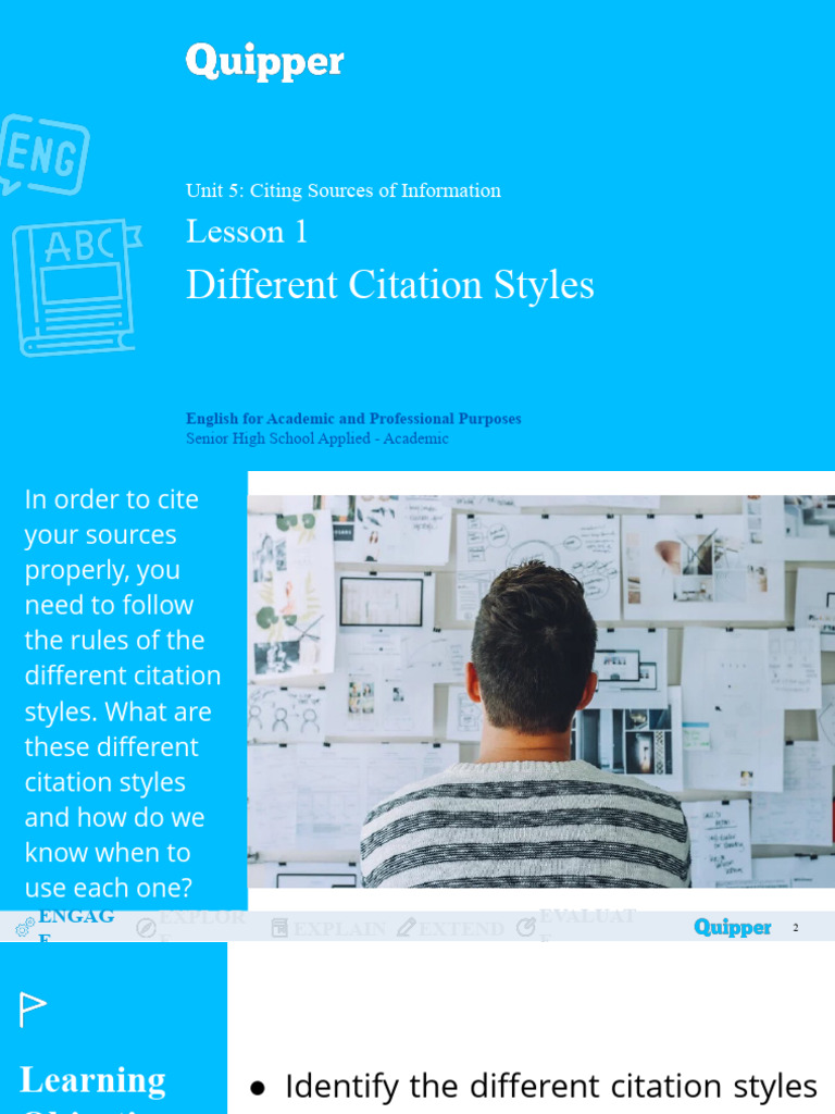 EAP 11 12 UNIT 5 LESSON 1 Different Citation Styles | PDF | A Manual ...