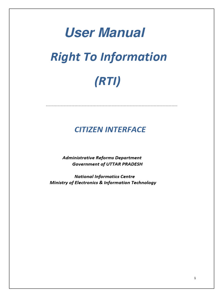 RTI Online Application Guide UP | PDF | Button (Computing) | Computing