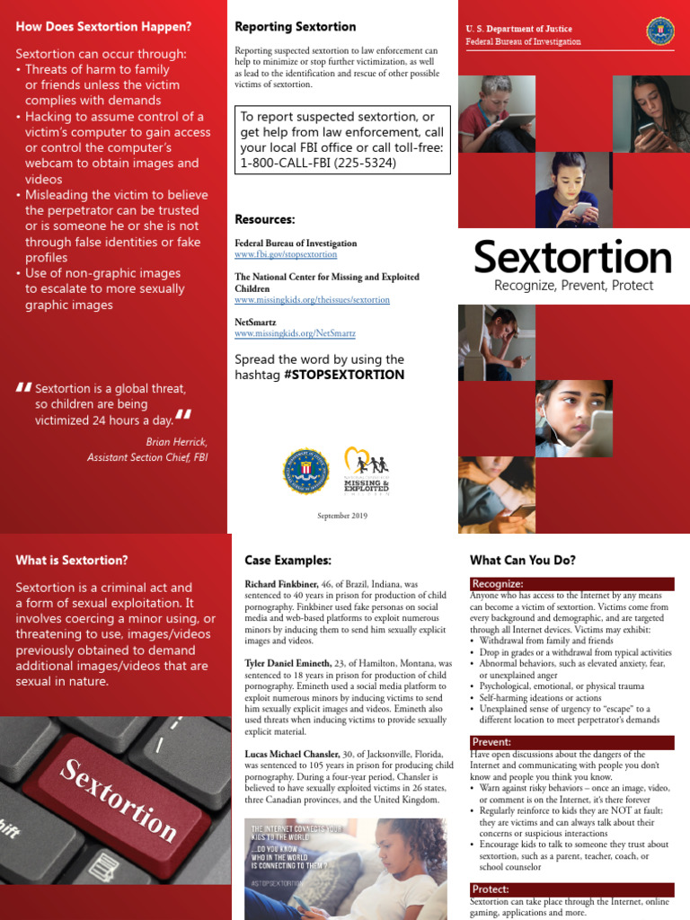 Sextortion Brochure 090419 | PDF | Federal Bureau Of Investigation ...