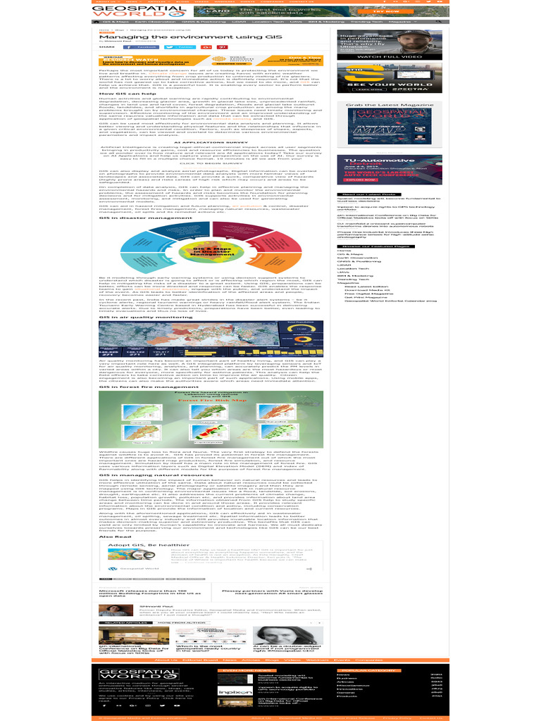 Managing The Environment Using GIS | PDF | Geographic Information System | Wildfire
