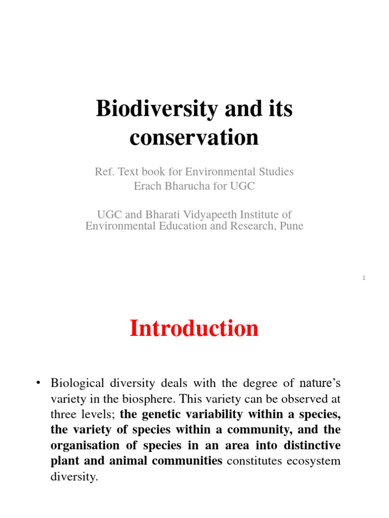 Biodiversity and its conservation | PDF | Biodiversity | Conservation ...