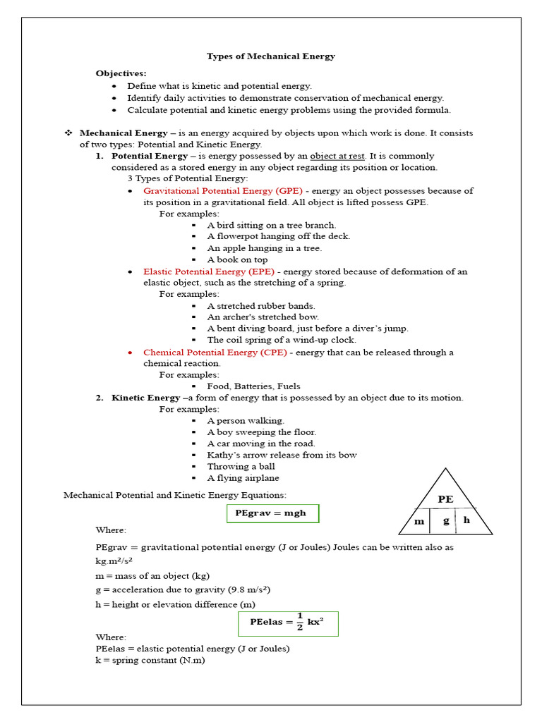 Types-of-Mechanical-Energy-Lesson (3) | PDF | Potential Energy ...