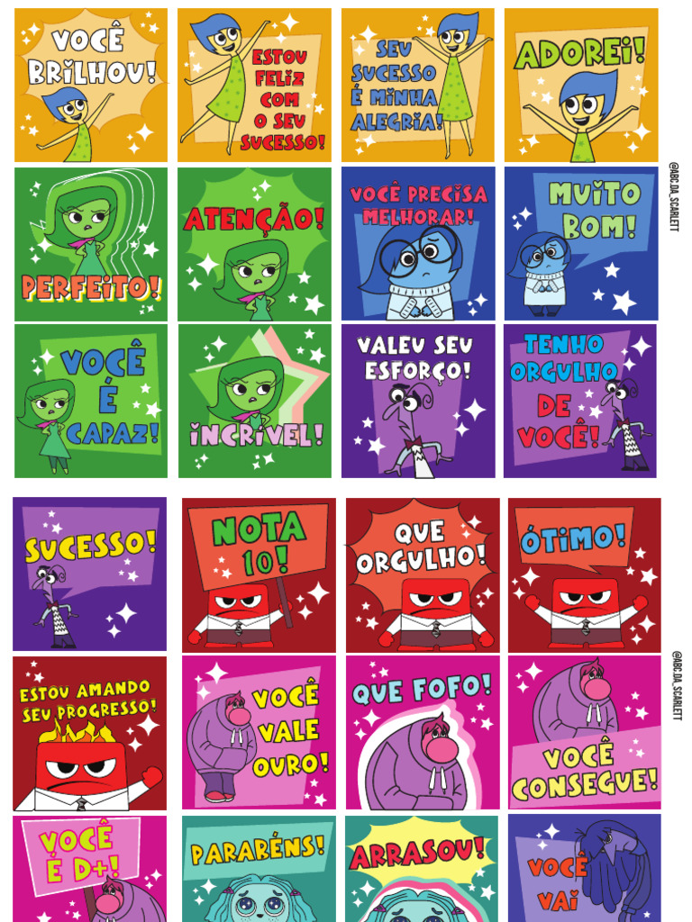 Figurinhas de Incentivo Divertidamente | PDF