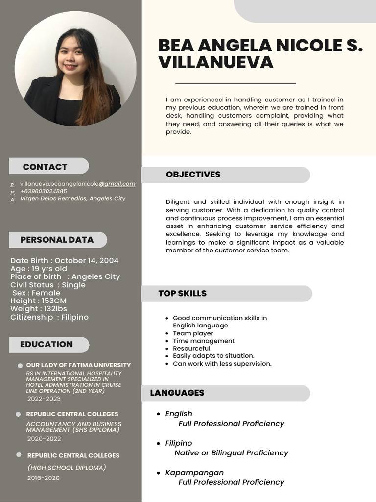 Bea Resume 1 | PDF | Cognition