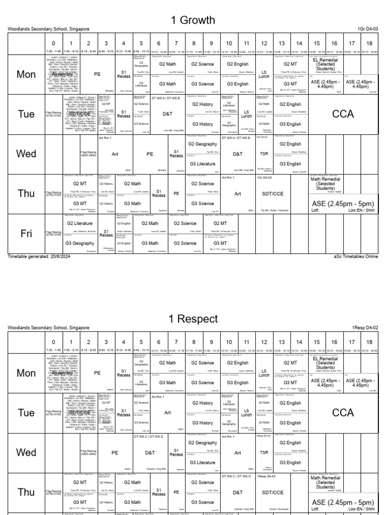 S1 - 2024 Sem 2 Timetable | PDF