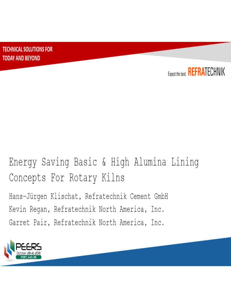 Energy Saving Basic and High Alumina Lining Concepts For Rotary Kilns ...