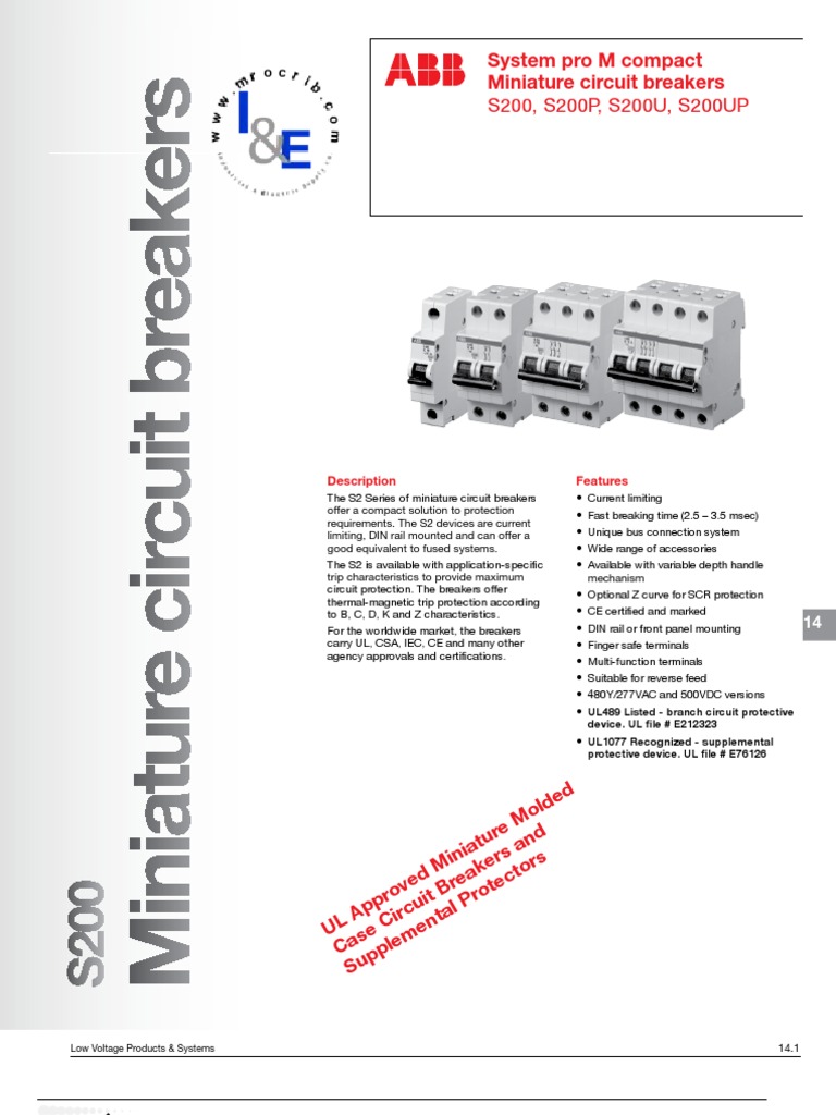 ABB; System Pro. M Compact, Miniature Circuit Breakers | Electric Current | Components