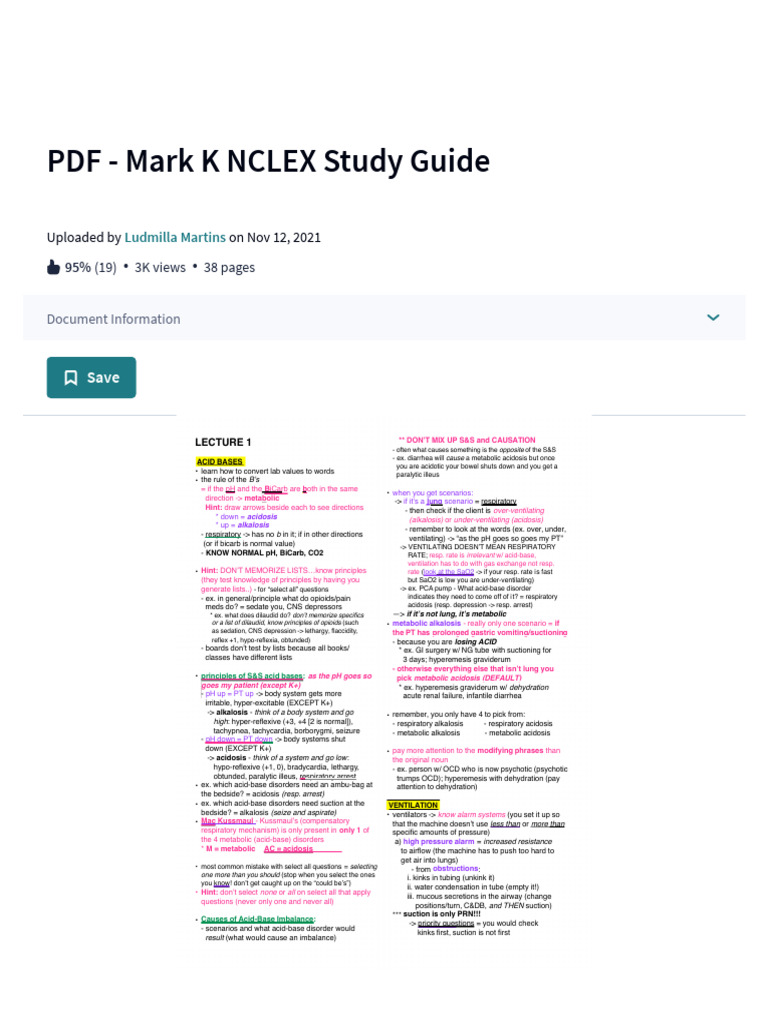 PDF - Mark K NCLEX Study Guide - PDF - Heart - at | PDF | Science & Mathematics