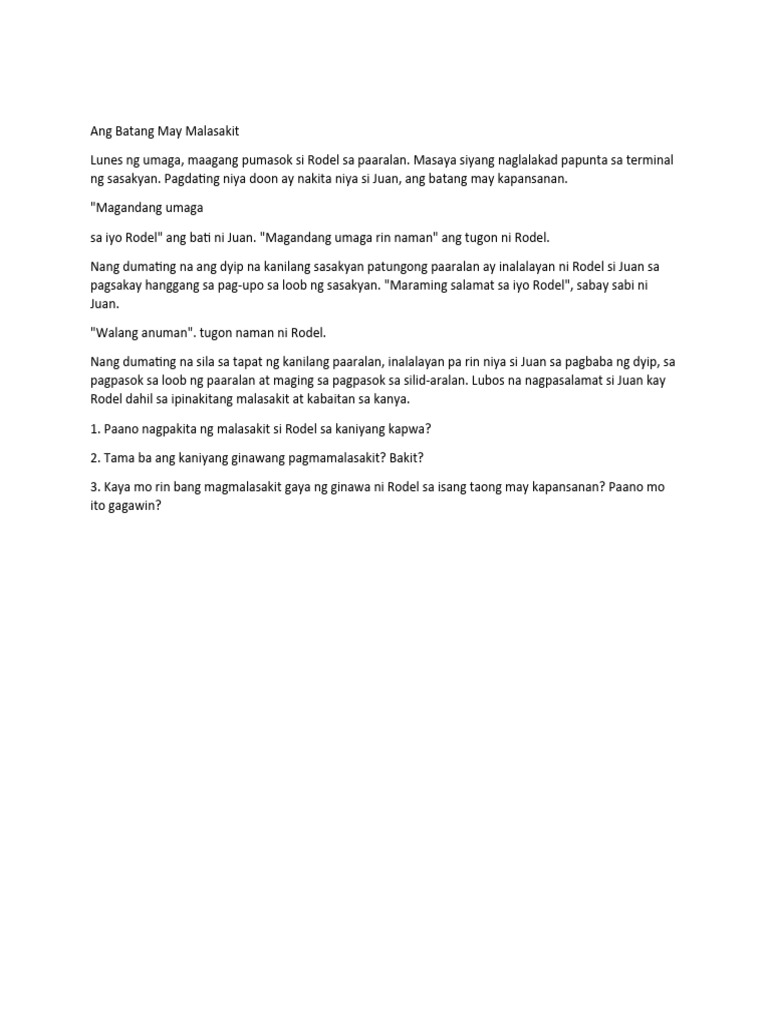 Ang Batang May Malasakit | PDF