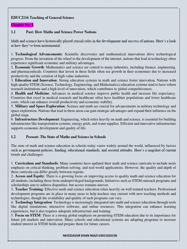 EDUC2116 Teaching of General Science | PDF | Methodology | Science