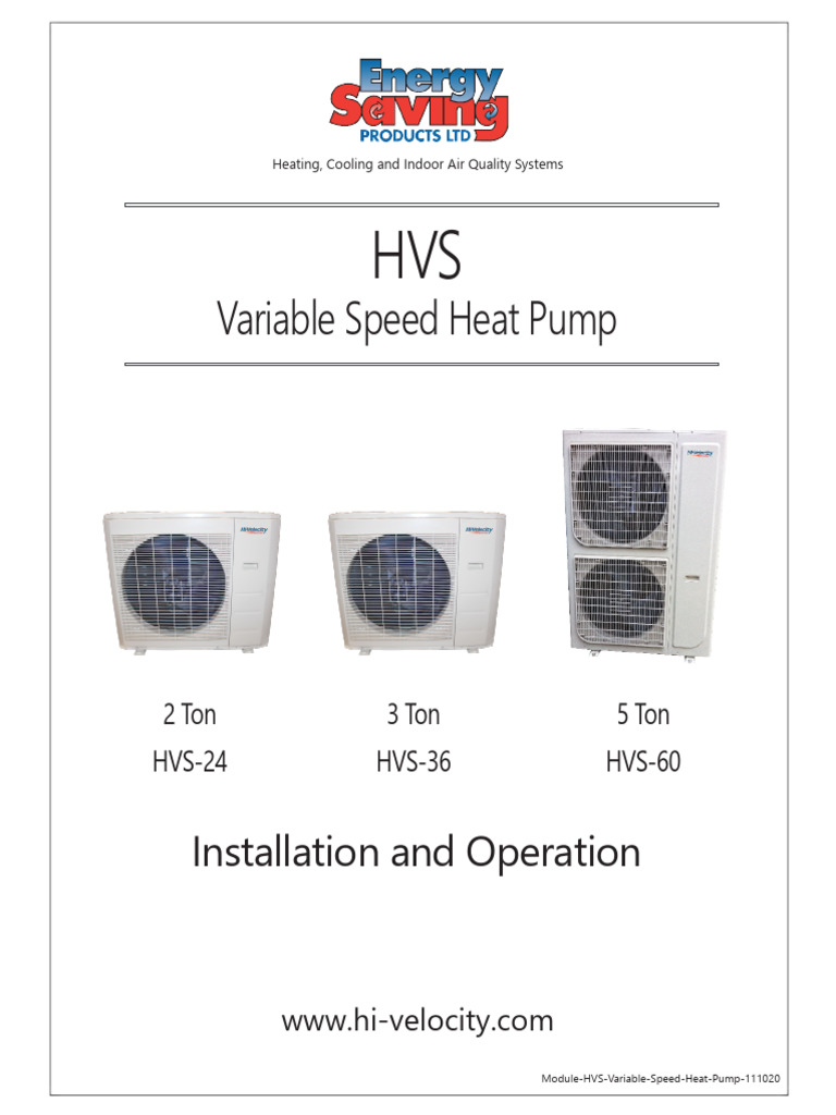 HVS Variable Speed Heat Pump Guide | PDF | Pipe (Fluid Conveyance ...