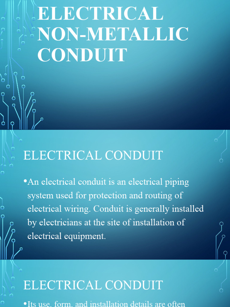 Electrical Non-Metallic Conduit1 | PDF | Electrical Wiring | Building ...