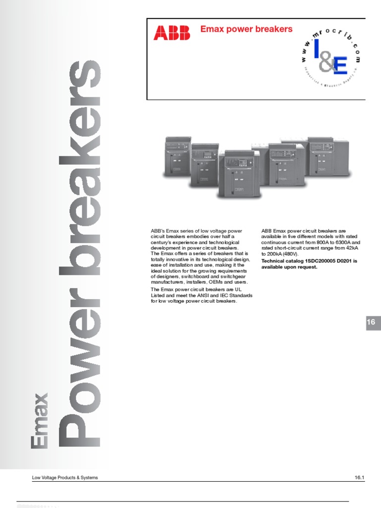 ABB Emax, Power Breakers | PDF | Components | Electrical Engineering