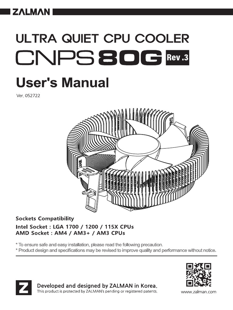 Manuals Z Zalman-Cnps80g-Rev3 Instrukcia 174805 04052023 | PDF