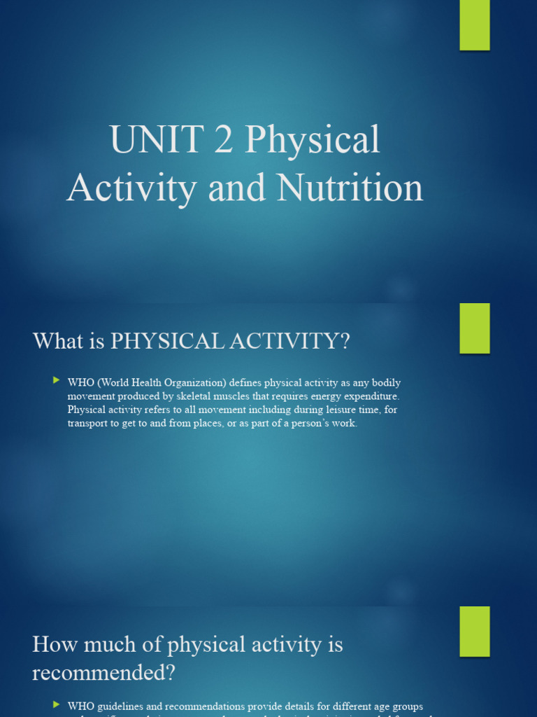 1-Physical Activity and Nutrition | PDF | Sedentary Lifestyle | Dieting