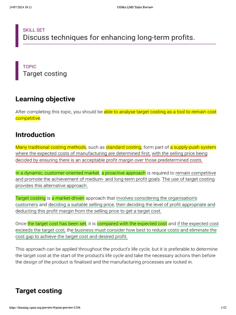 Techniques For Enhancing Long-Term Profits | PDF | Profit (Economics ...