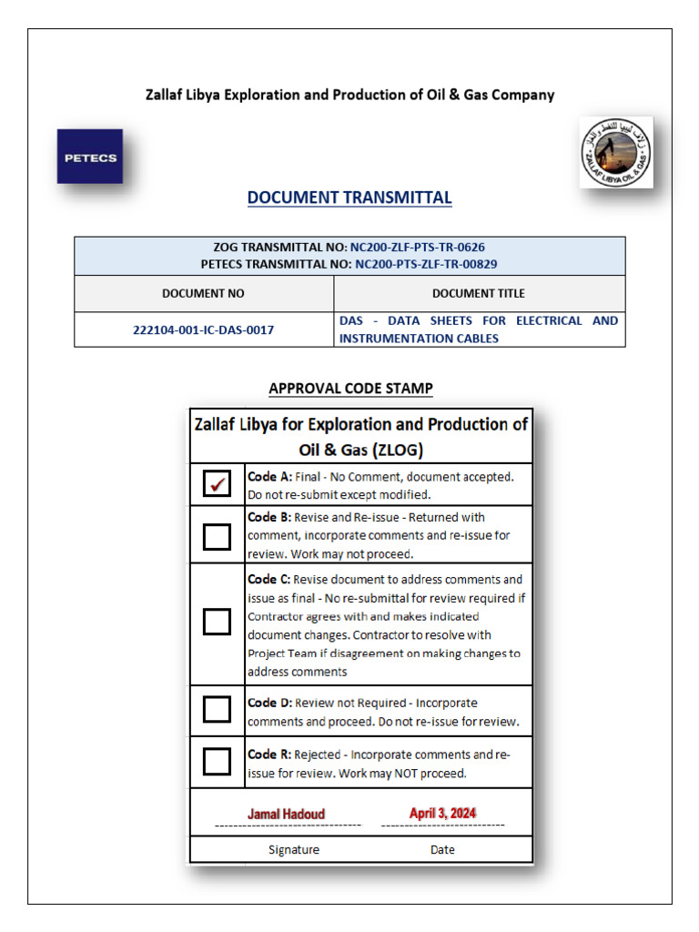 222104-001-Ic-Das-0017 - Das - Data Sheets For Electrical and Instrumentation Cables | PDF ...