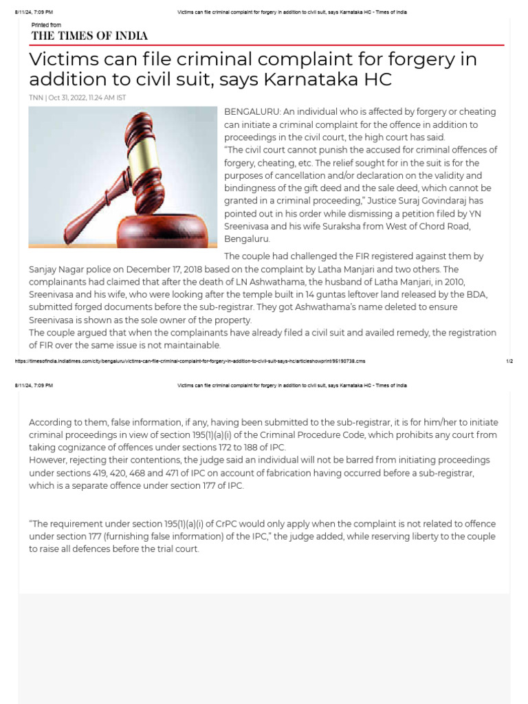 Legal Options for Forgery Victims | PDF | Lawsuit | Complaint