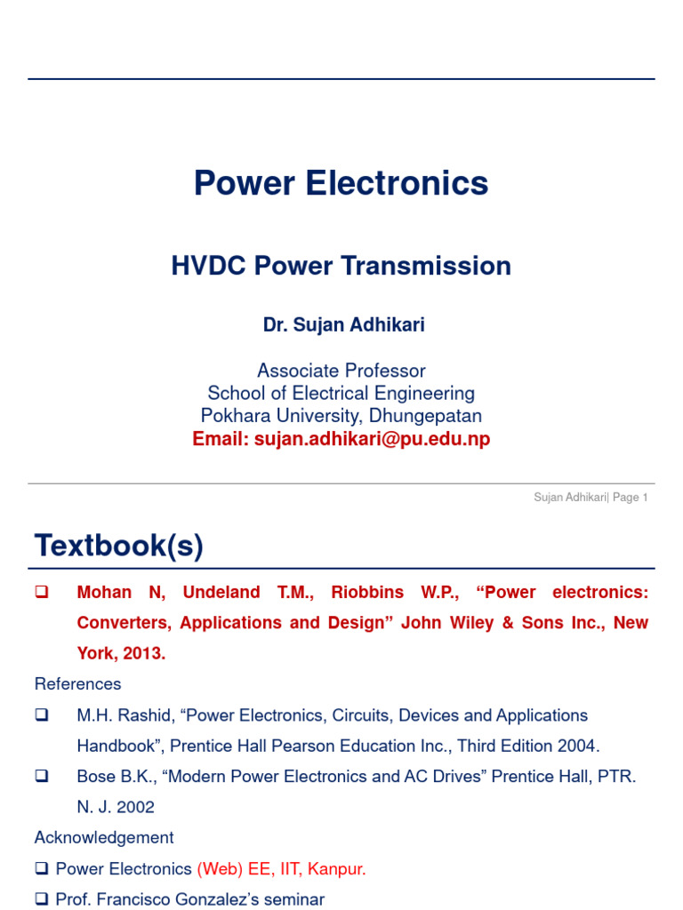 HVDC Power Transmission | PDF | High Voltage Direct Current | Electric Power Transmission