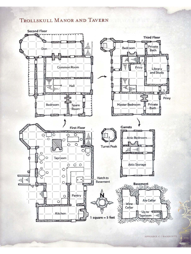 Map Trollskull Manor | PDF | Room | Home