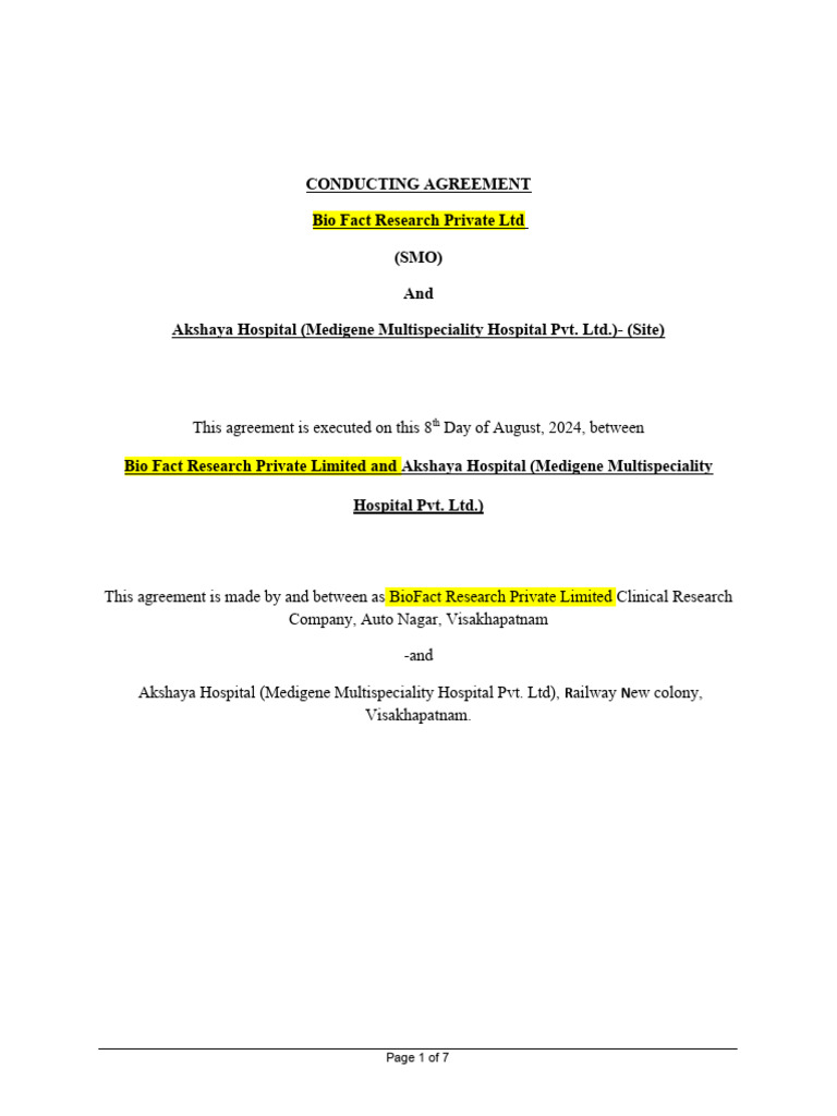 MOU Draft - Updated | PDF | Clinical Trial | Payments