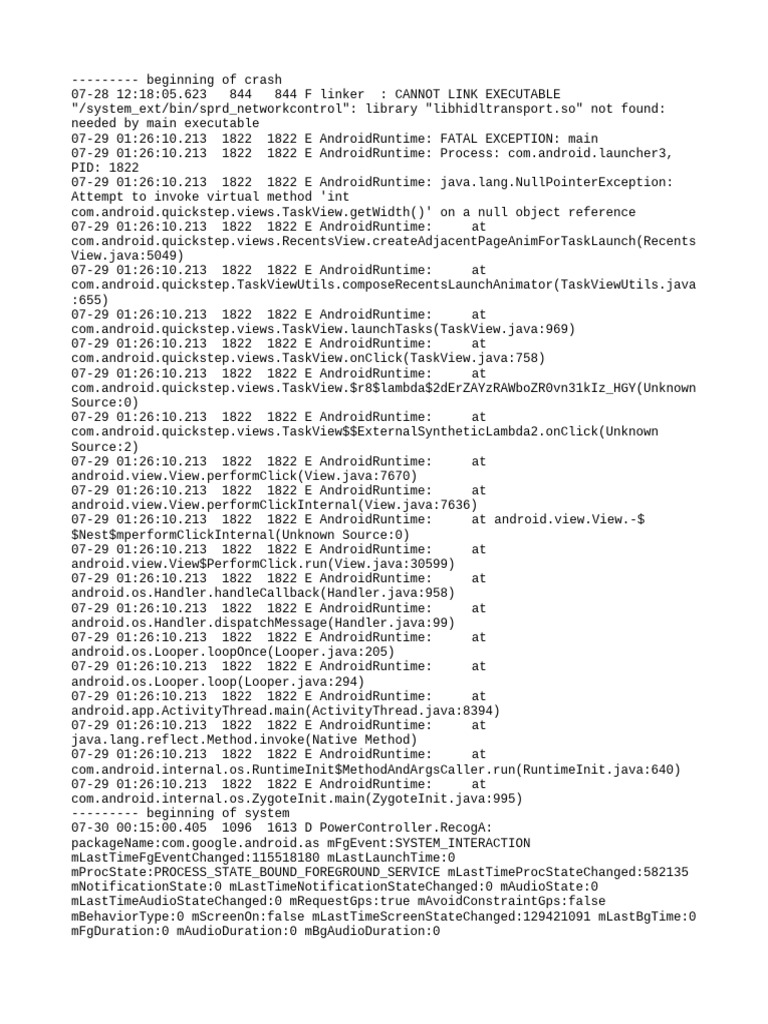 Standby Android Log 2024 0730 011907 | PDF | Java (Programming Language) | Software Engineering