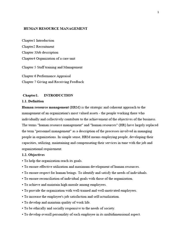 Human Resource Management Overview | PDF | Human Resources | Recruitment
