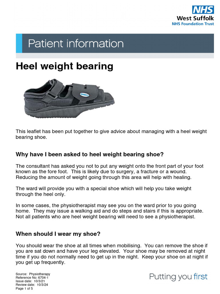 6704 1 Heel Weight Bearing | PDF | Foot | Shoe