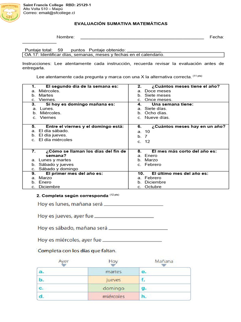 Ev Mat 1.08 | PDF | Calendario