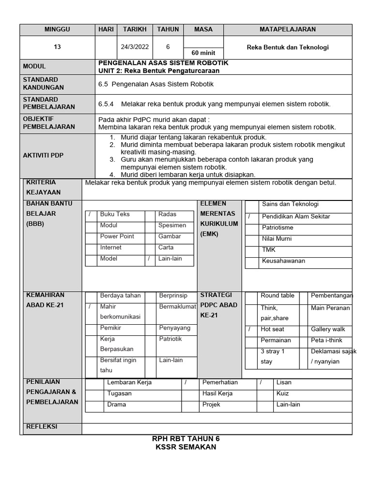 RBT Tahun 6 2022 M13 | PDF