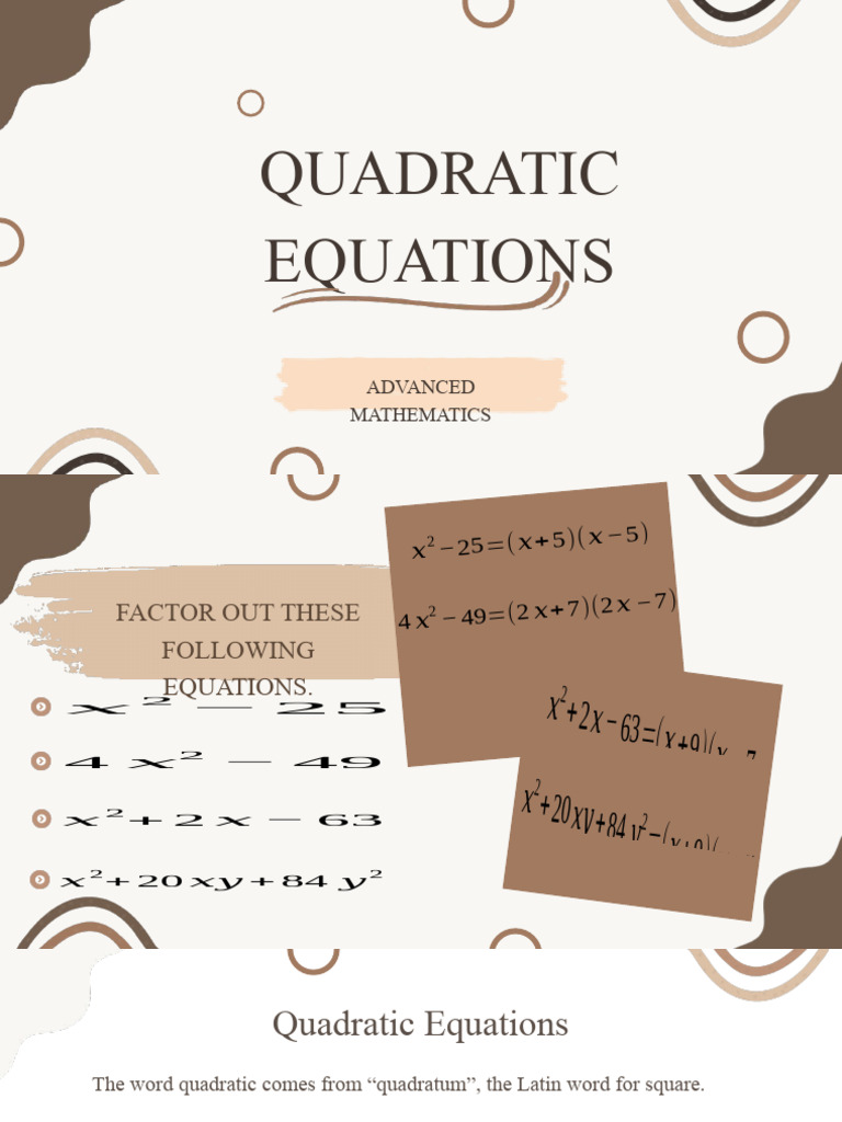 Week 13 - Quadratic Equation | PDF | Quadratic Equation | Equations